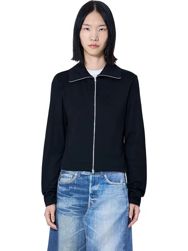 Our Legacy Slim Zip Longsleeve Top - Black