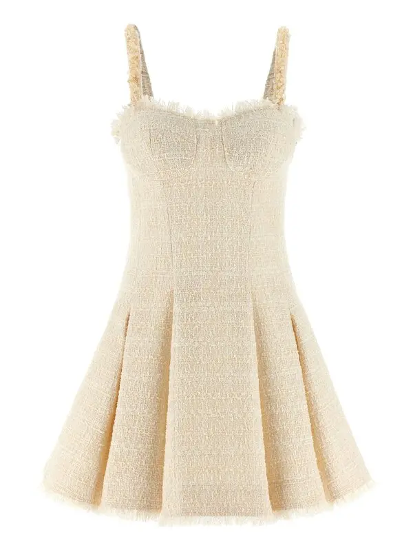 Balmain Tweed Mini Dress - White
