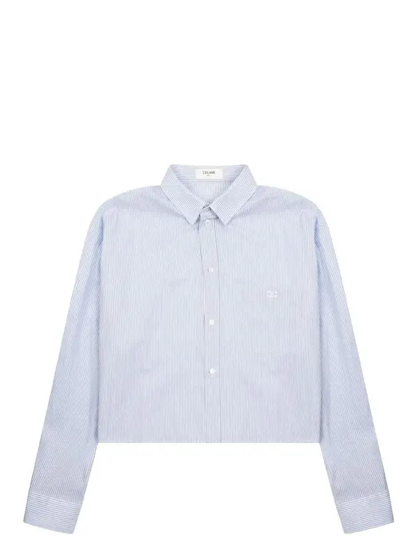 Celine Striped Cropped Shirt - Multicolor