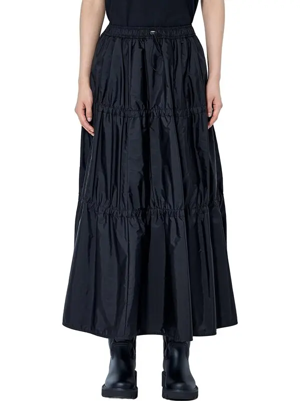 Moncler Tiered Maxi Skirt - Black