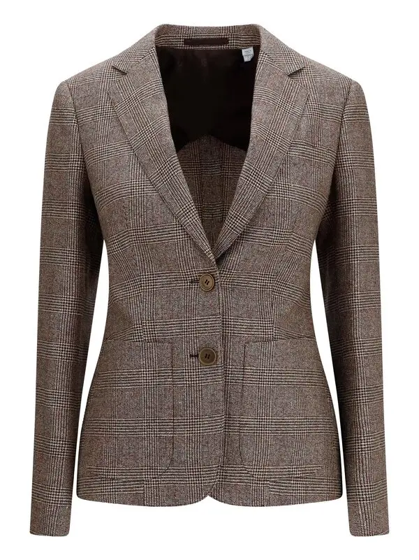 Burberry Single-breasted Wool And Linen Blazer - Brown