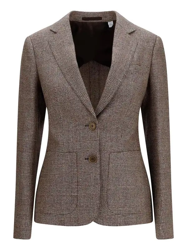 Burberry Single-breasted Wool And Linen Blazer - Brown