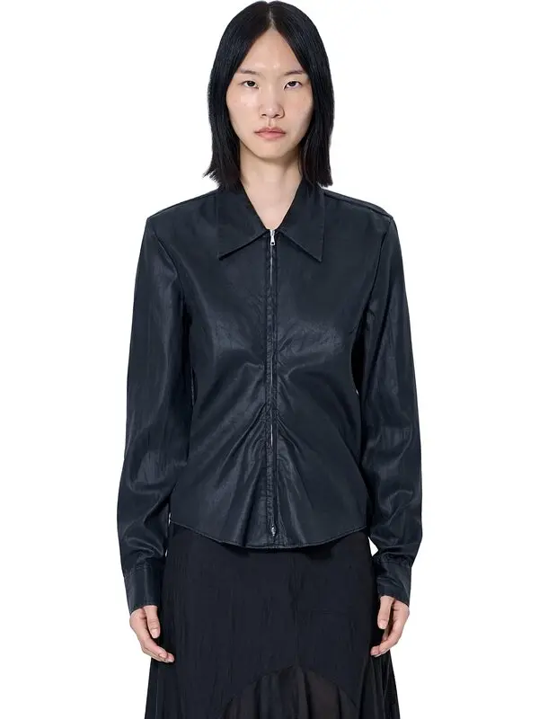 Our Legacy Slim Zip Shirt - Black