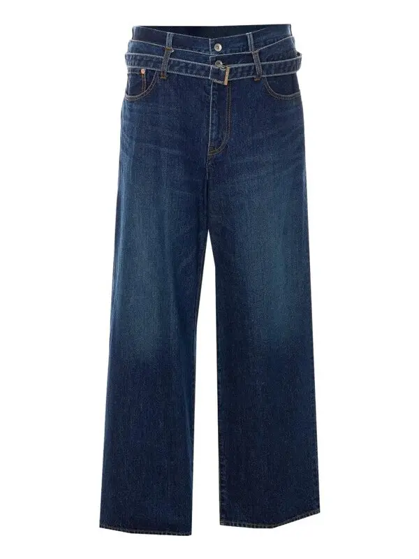 Sacai Wide Denim Pants - Blue