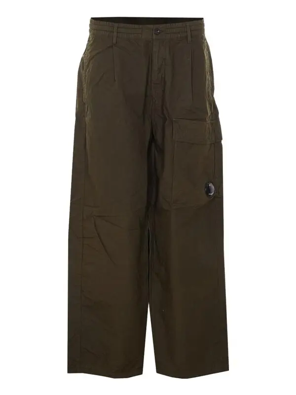 C.P. COMPANY Micro-reps Pants With Lens Logo - Green