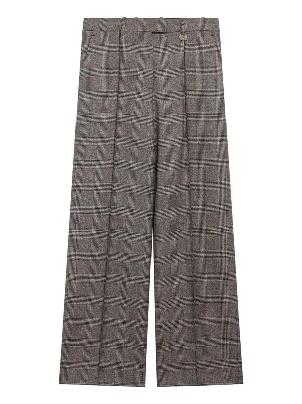 Burberry Prince Of Wales Wool-blend Trousers - Cream