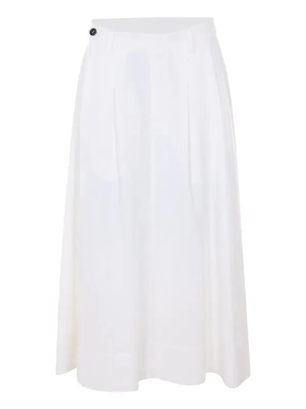 Brunello Cucinelli Monile Logo Midi Wide Skirt - White