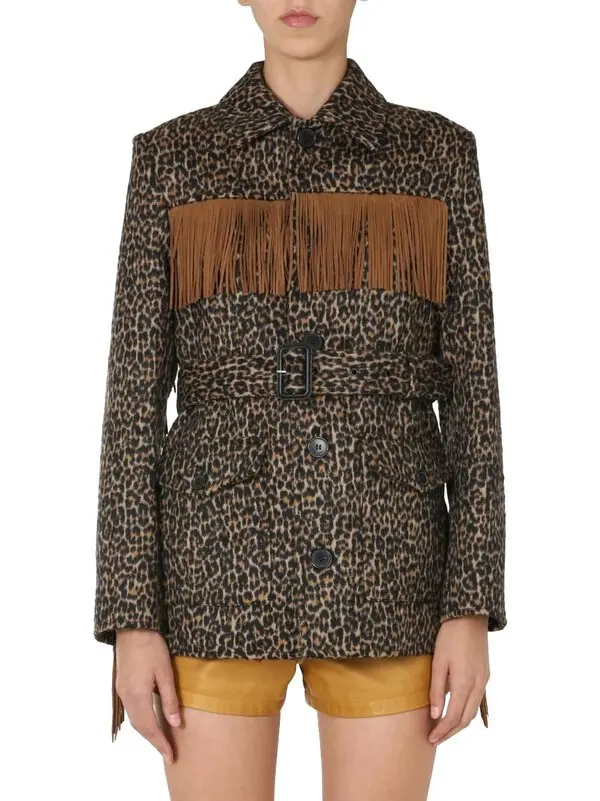 Saint Laurent Jacket With Fringes - Multicolor