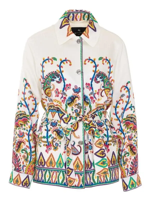 Etro Floral Paisley Printed Jacket - White