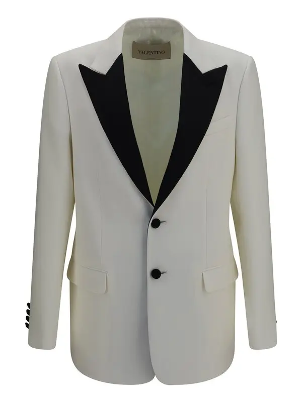 Valentino Garavani Two-tone Wool Jacket - White