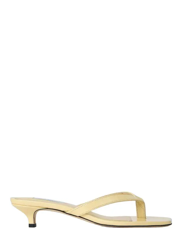 TOTEME Naplack Heeled Flip Flops - Yellow
