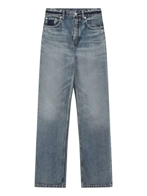 Alaïa Straight-leg Denim Jeans In Dirty Wash Cotton - Blue