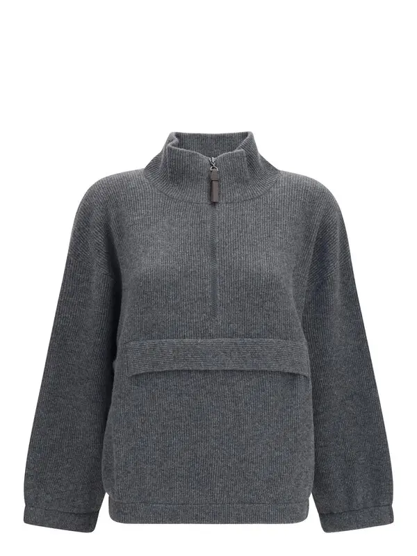 Brunello Cucinelli Cashmere Half-zip Sweater - Gray