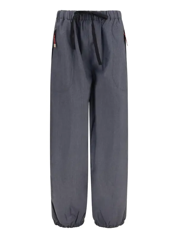 Prada Wool And Mohair Wide Leg Pants - Gray