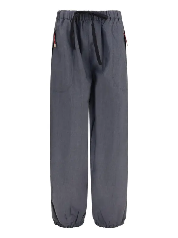 Prada Wool And Mohair Wide Leg Pants - Gray