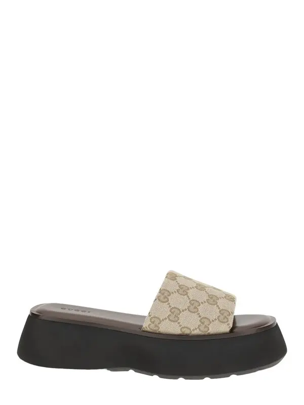 Gucci Oversized Sole Slider Sandals - Cream