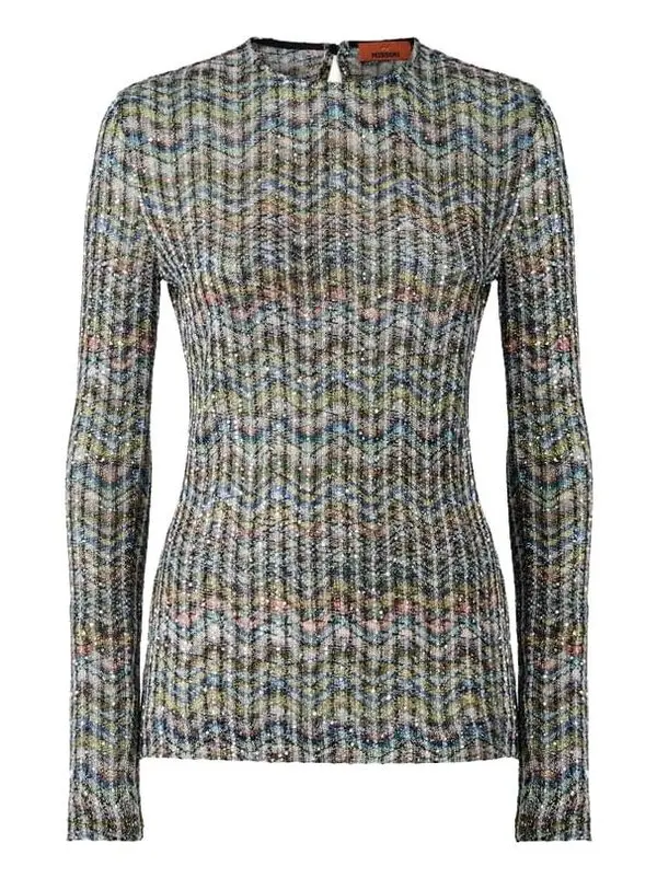 Missoni Zigzag Knit Jumper - Blue