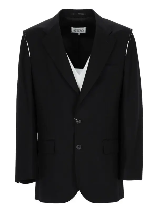 MAISON MARGIELA Giacca Monopetto In Lana - Black