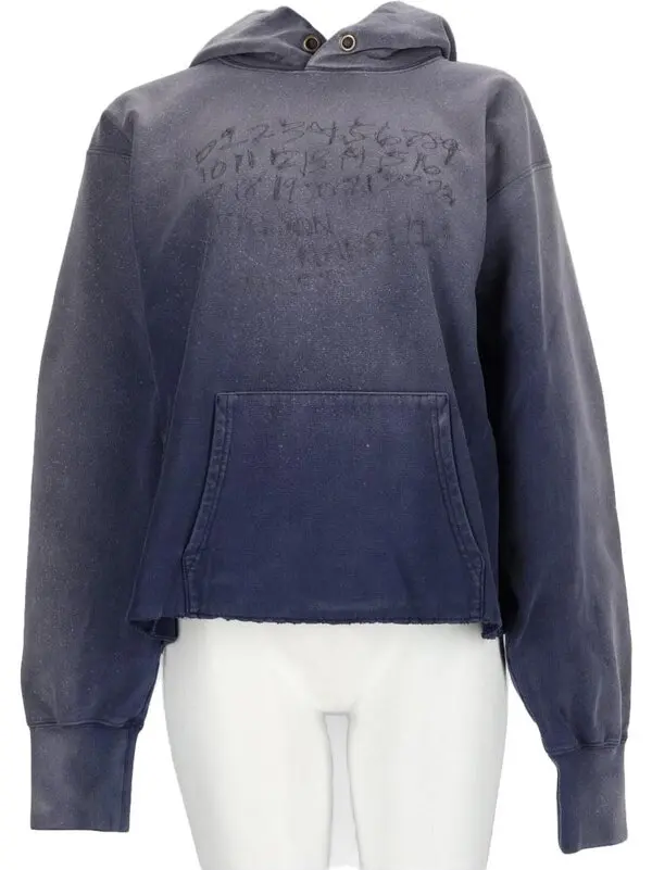 MAISON MARGIELA Cotton Hooded Sweatshirt - Blue