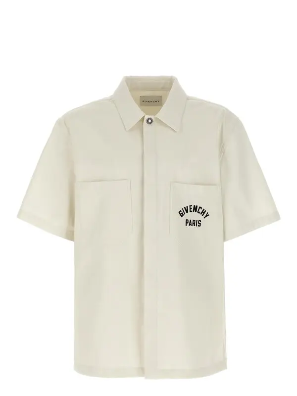 Givenchy Logo Embroidery Shirt - Cream