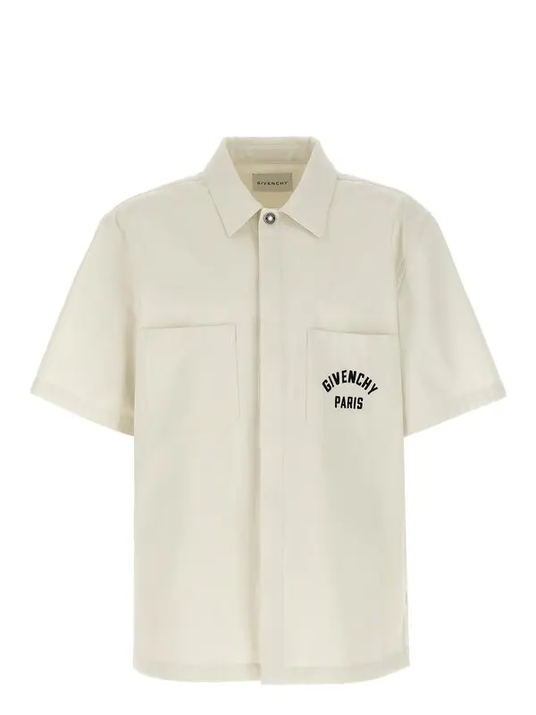Givenchy Logo Embroidery Shirt - Cream