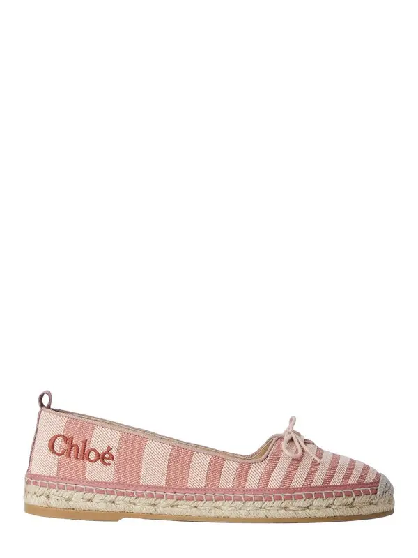 Chloé Isla Striped Canvas Espadrilles - Pink