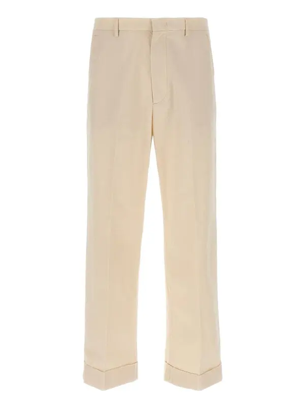Valentino Garavani Turn-up Trousers - Cream