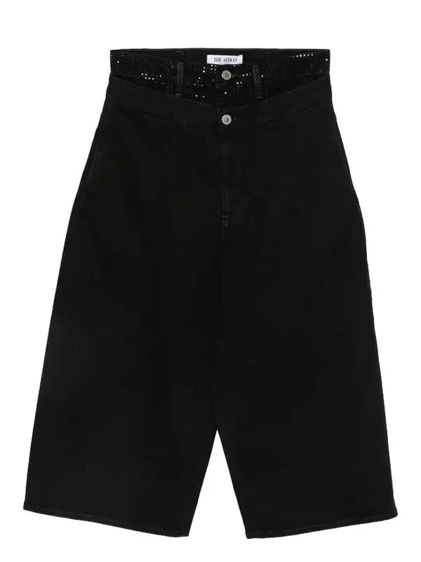 Attico Denim Cropped Jeans - Black