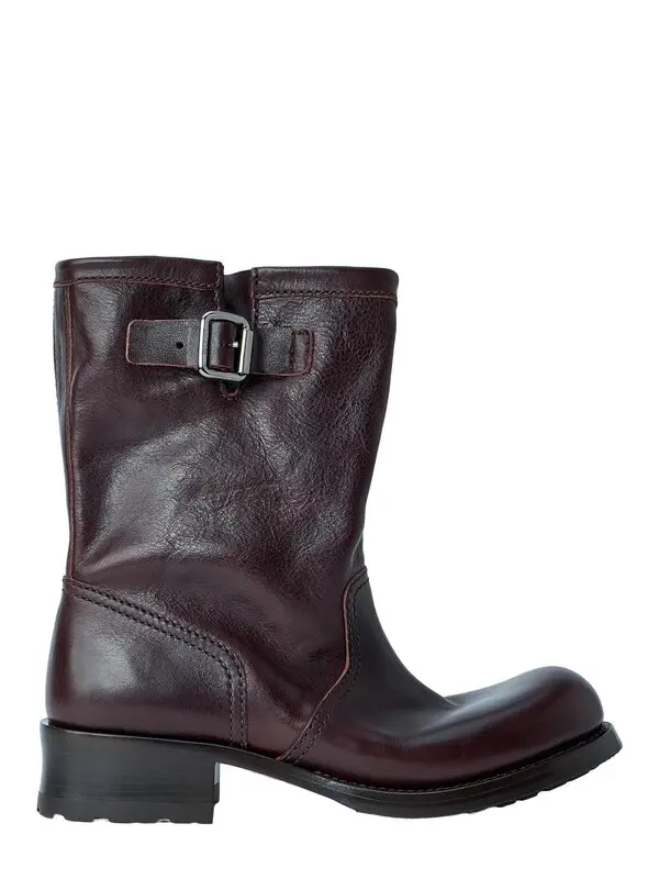 Prada Leather Mid-calf Boots - Brown