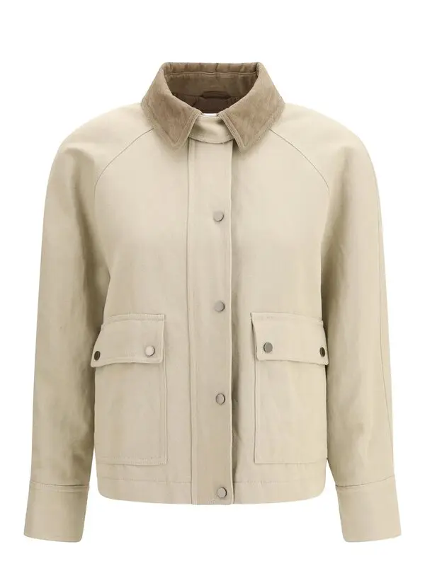 Brunello Cucinelli Cotton-linen Canvas Jacket - Cream