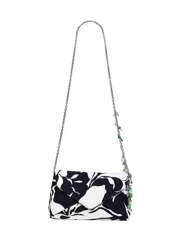 Dries Van Noten Black Clutch Bag With Chain Shoulder Strap - Multicolor