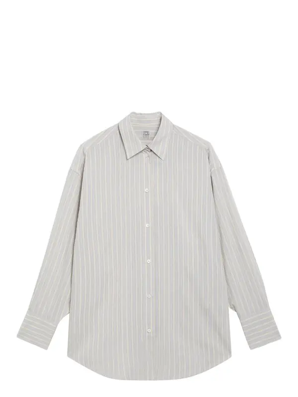 TOTEME Striped Viscose And Silk Shirt - Multicolor