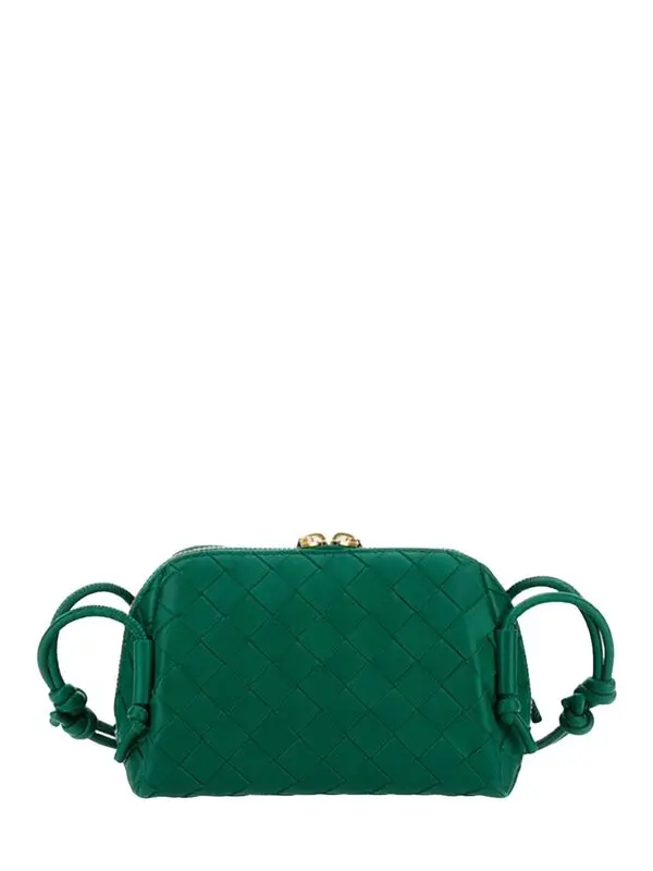 Bottega Veneta Woven Leather Concert Pouch - Green