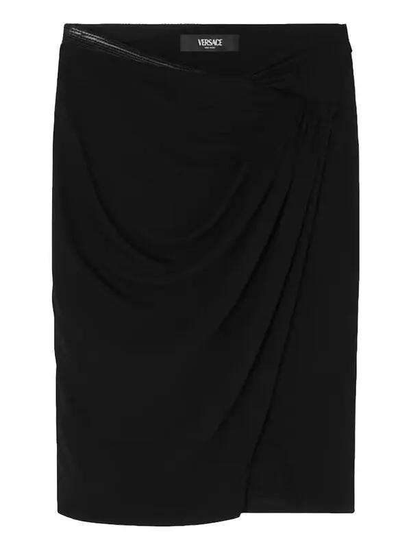 Versace Midi Skirt With Asymmetrical Hemline - Black