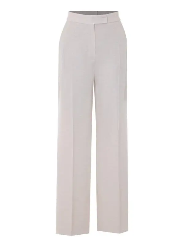 Max Mara Attinia Wool Piquet Trousers - White