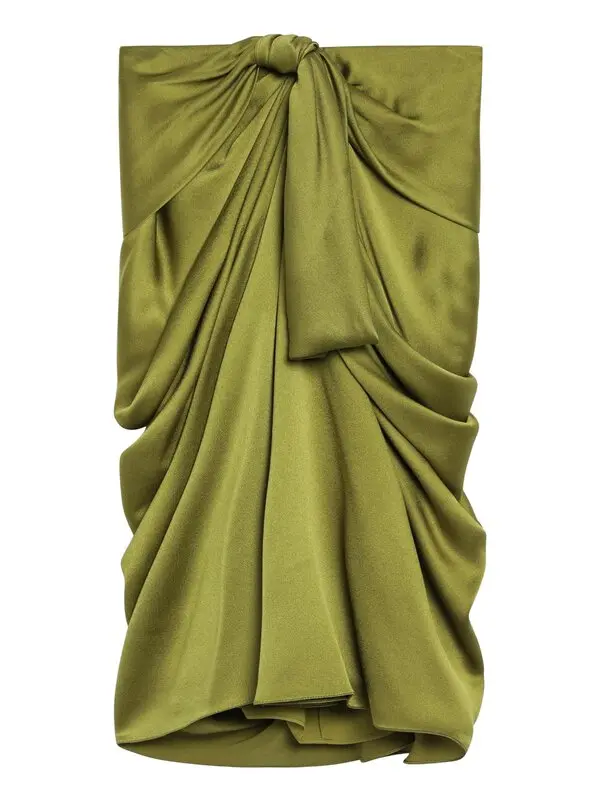 Chloé Draped Silk Skirt - Green