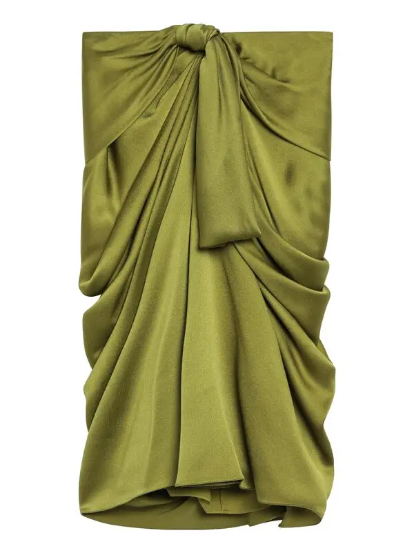 Chloé Draped Silk Skirt - Green