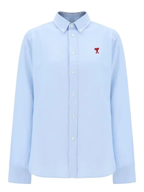 AMI Paris Adc Cotton Shirt - Blue