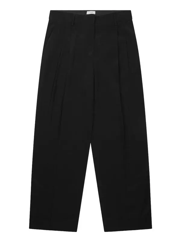 TOTEME Straight Pants With Pleats - Black
