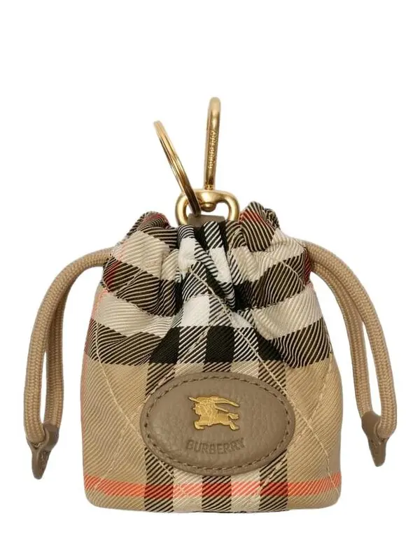 Burberry Check Pouch Charm - Cream