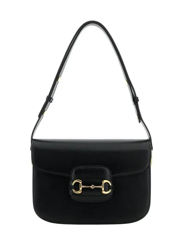 Gucci Black Leather 1955 Horsebit Shoulder Bag - Multicolor