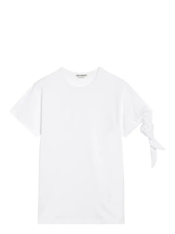 JW Anderson Knotted-sleeve Jersey T-shirt - White