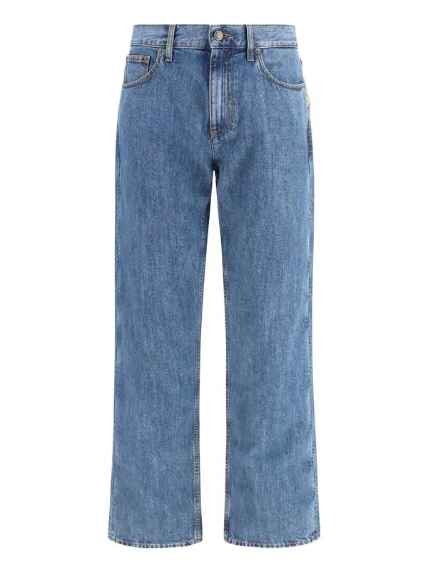 Burberry Straight Leg Denim Jeans - Blue