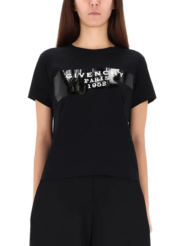 Givenchy Cotton Logo Print T-shirt - Black