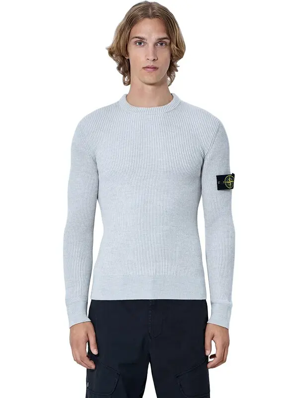 Stone Island Ribbed Crewneck Sweater - Gray