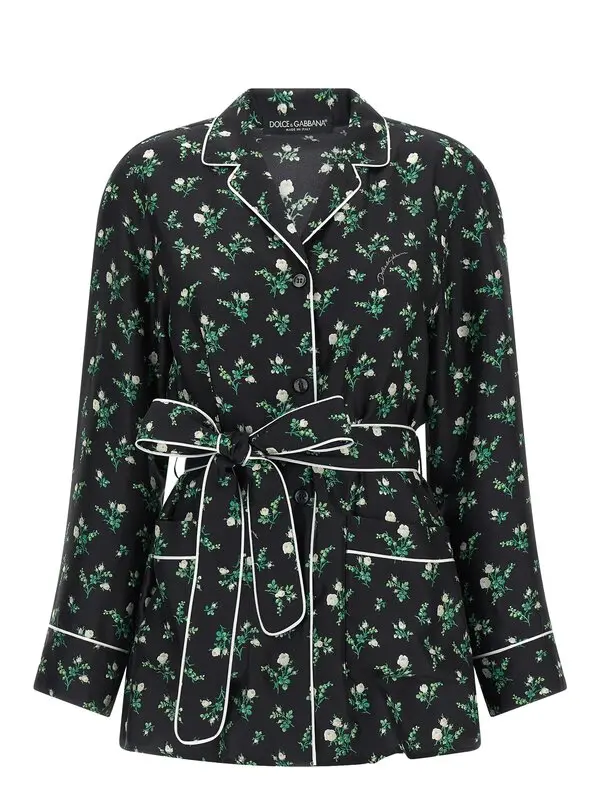 Dolce & Gabbana Roselline And Lily Of The Lilies Of The Flowers Printed Shirt - Black