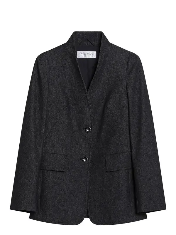 Max Mara Midnight Jacket In Cotton Denim Effect - Blue