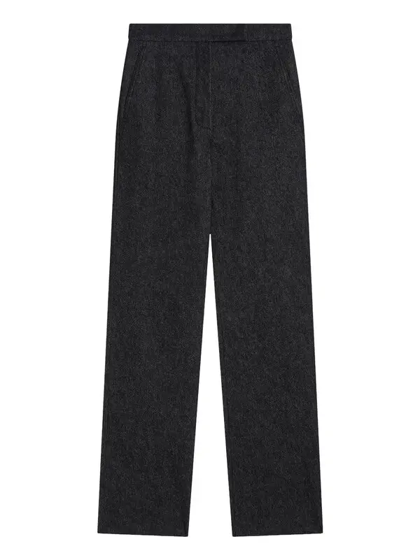 Max Mara Midnight Trousers In Cotton Denim Effect - Blue
