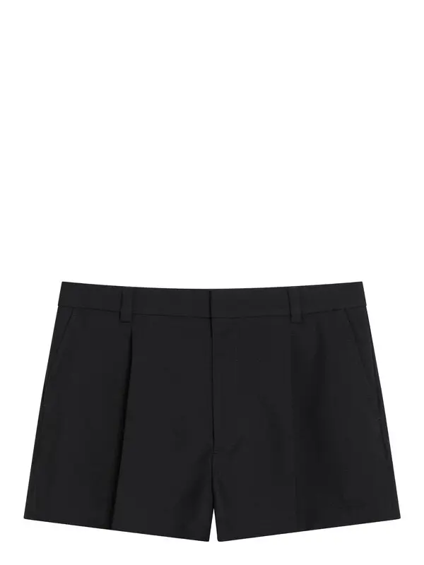 Gucci Shorts Dark Grey In Wool Twill - Gray