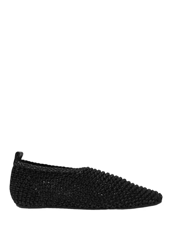 TOTEME Leather Ballerina - Black